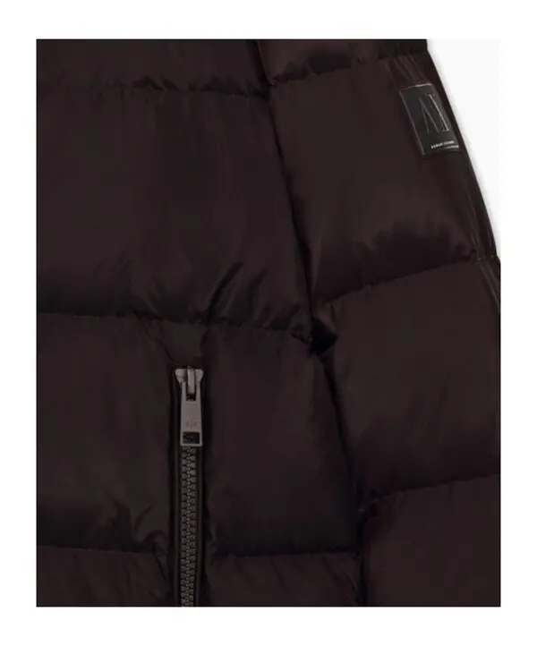 Armani Exchange Quilted Down Puffer Coat With Hood