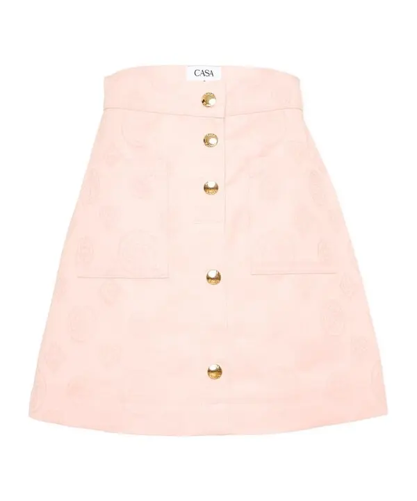 Casablanca Monogram Jacquard Button-front Skirt