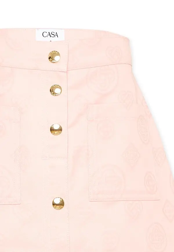 Casablanca Monogram Jacquard Button-front Skirt