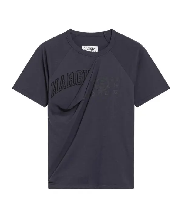 MAISON MARGIELA Draped Logo-print T-shirt - No