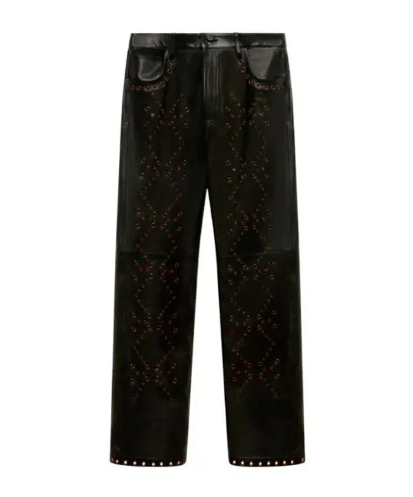Marni Leather Trousers With Studded Front