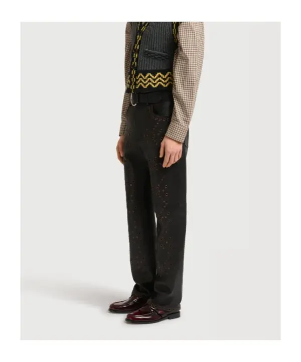 Marni Leather Trousers With Studded Front