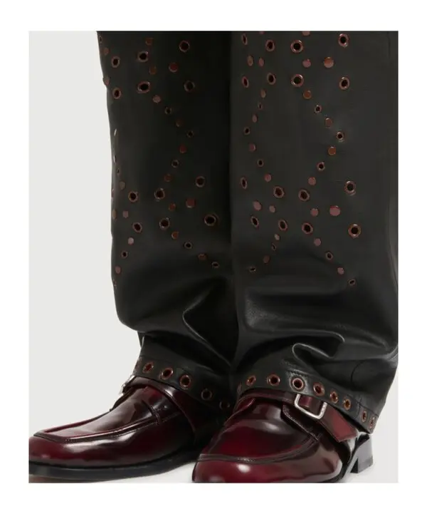 Marni Leather Trousers With Studded Front