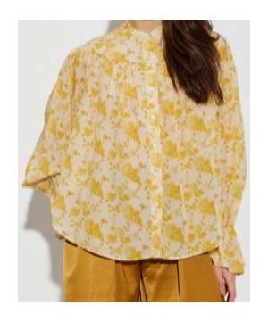 ALLSAINTS Floral Print Mandarin Collar Blouse