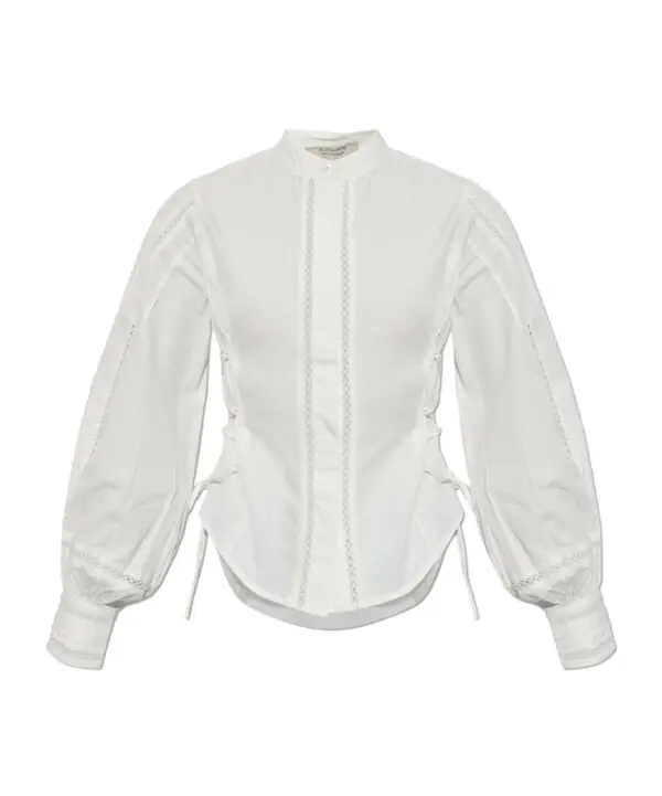 ALLSAINTS Long Sleeve Shirt With Delicate Side Ruching - Optical White