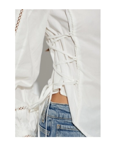 ALLSAINTS Long Sleeve Shirt With Delicate Side Ruching - Optical White