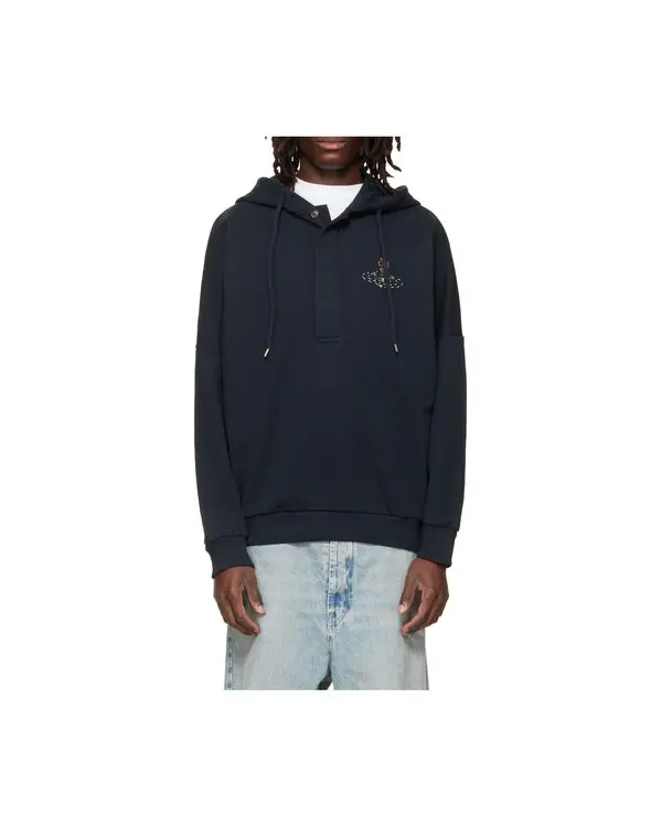 VIVIENNE WESTWOOD Drawstring Hooded Sweatshirt - Navy