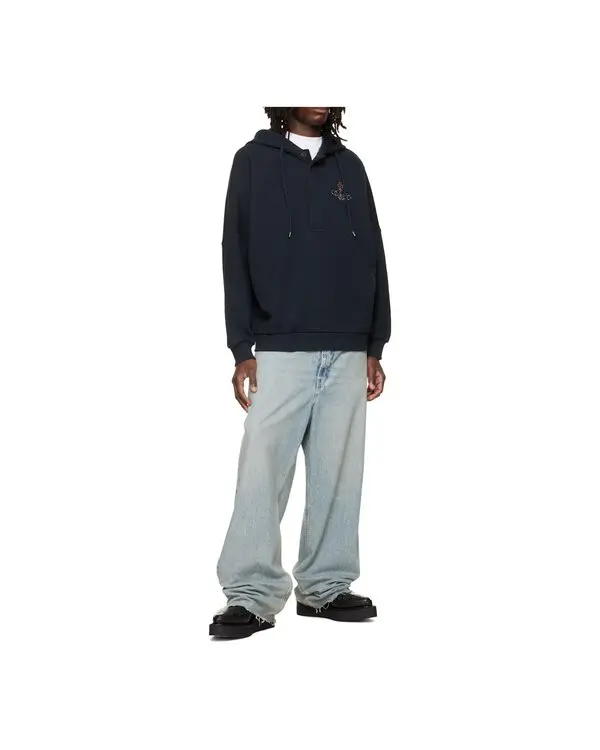 VIVIENNE WESTWOOD Drawstring Hooded Sweatshirt - Navy