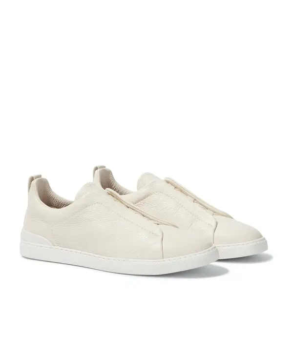 Zegna Triple Stitch Low Top Sneaker - White