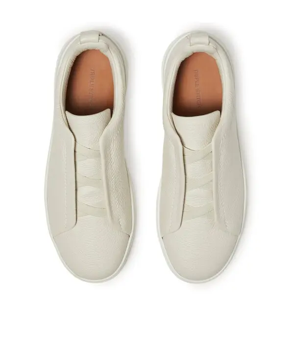 Zegna Triple Stitch Low Top Sneaker - White