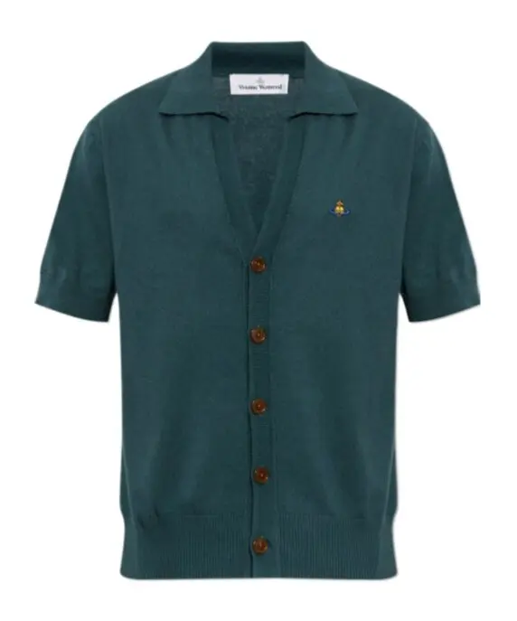 VIVIENNE WESTWOOD Short-sleeved Knit Cardigan With Collar