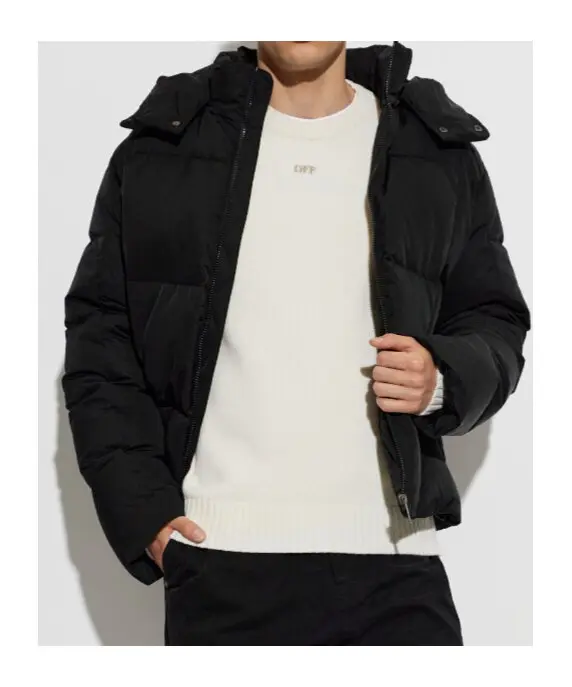 Off-White Long-sleeve Hooded Padded Jacket