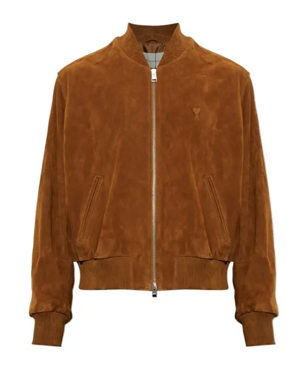 AMI Paris Suede Bomber Jacket
