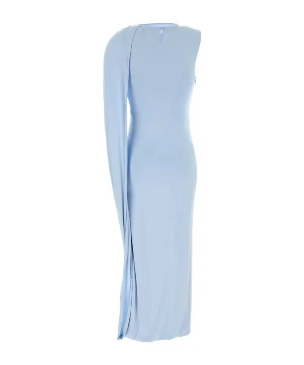 SELF-PORTRAIT Asymmetric Draped Ruched Sleeveless Dress