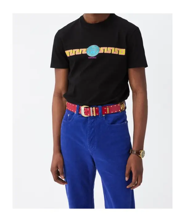 Versace Printed Cotton-jersey Slim T-shirt