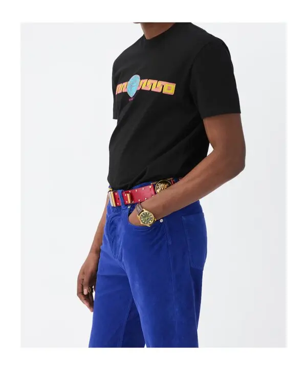Versace Printed Cotton-jersey Slim T-shirt