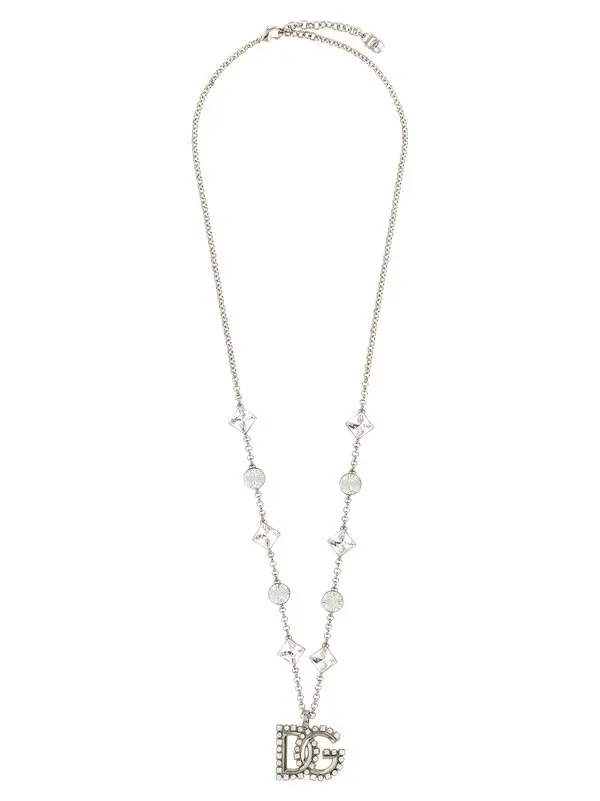 Dolce & Gabbana Dg Monogram Pendant Necklace - Silver