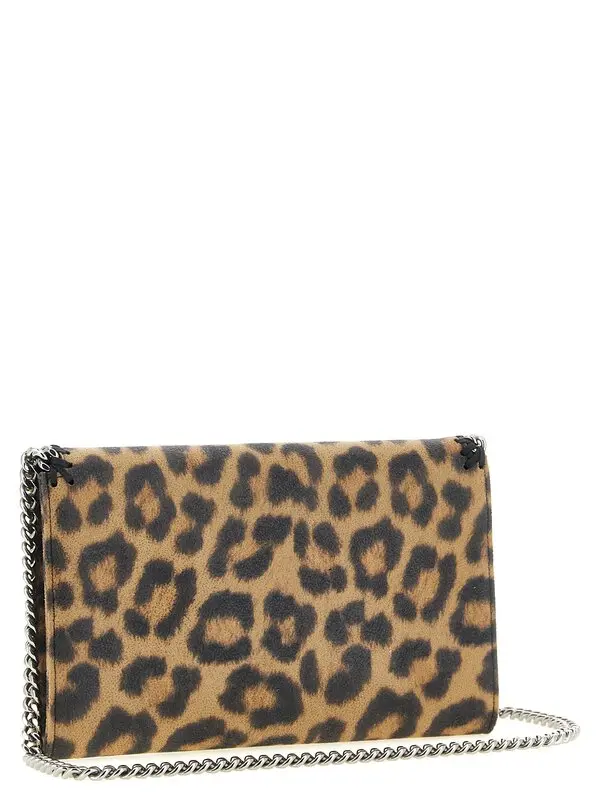 Stella McCartney Falabella Leopard Print Eco Shaggy Deer Clutch - Brown