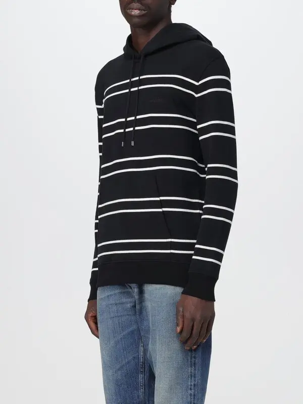 Saint Laurent Striped Hoodie - Black