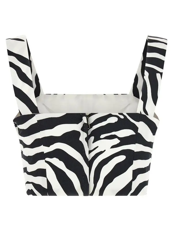 Dolce & Gabbana Zebra Print Cropped Bustier Top - Multicolor