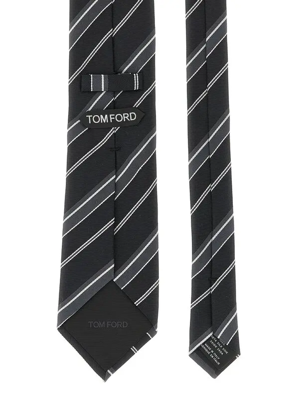 TOM FORD Diagonal Striped Neck Tie - Black