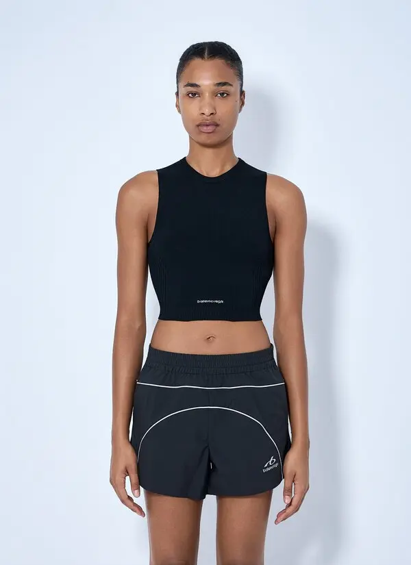 Balenciaga Sleeveless Technical Knit Bra Tank Top