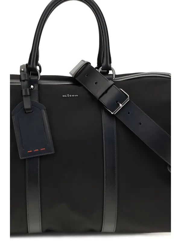 Kiton Leather-trim Travel Duffle Bag