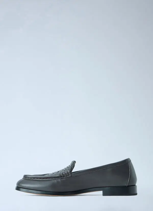 Bottega Veneta Woven Leather Penny Loafers