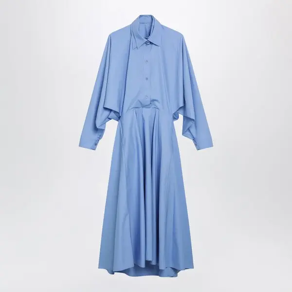 Balenciaga Light Cotton Poplin Shirt Dress - Blue