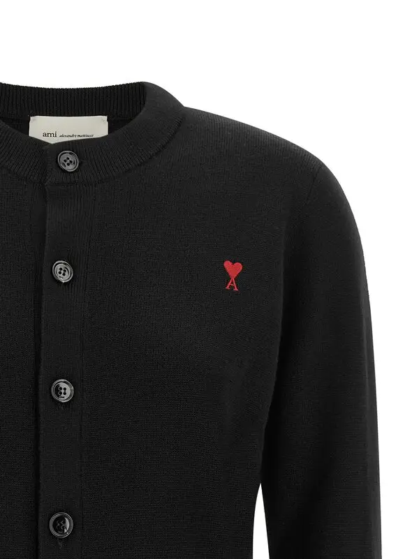 AMI Paris De Coeur" Wool Cardigan