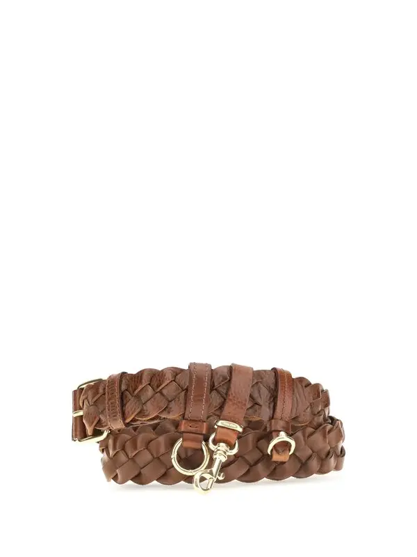 Miu Miu Woven Leather Belt - Brown