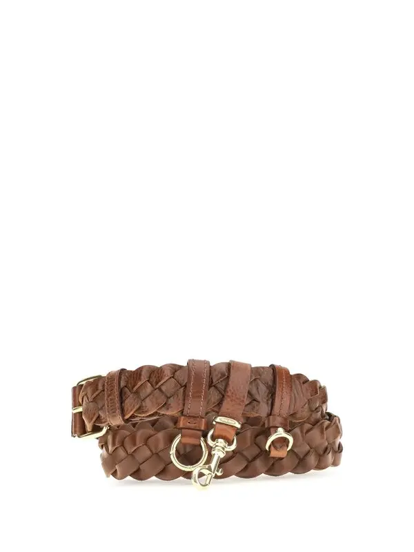 Miu Miu Woven Leather Belt - Brown