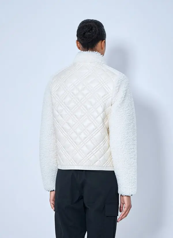 Moncler Shearling Diamond-quilted Padded Cardigan