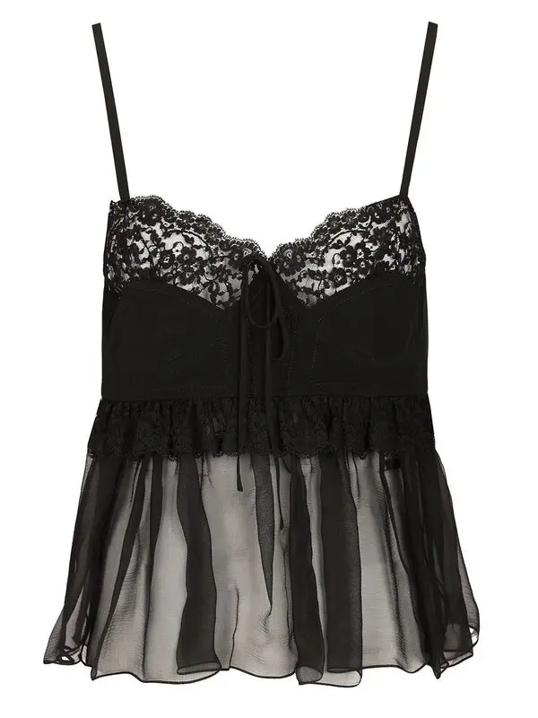 Chloé Crêpe De Chine Lingerie Top With Thin Straps - Black