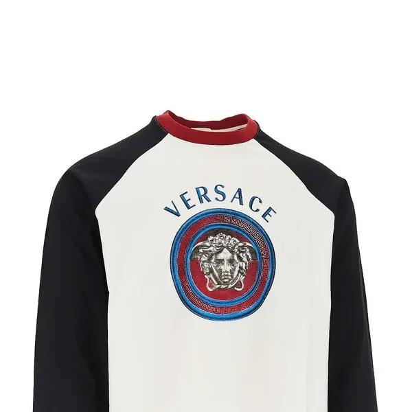 Versace Cotton T-shirt With Edusa Logo Print An