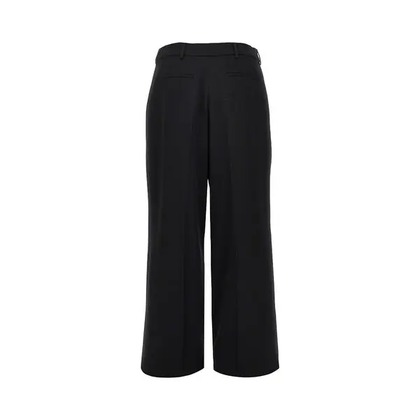 Saint Laurent Wool Grain De Poudre Tailored Wide-leg Trousers