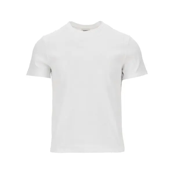 Saint Laurent Cotton T-hirt With Logo Embroidery - White