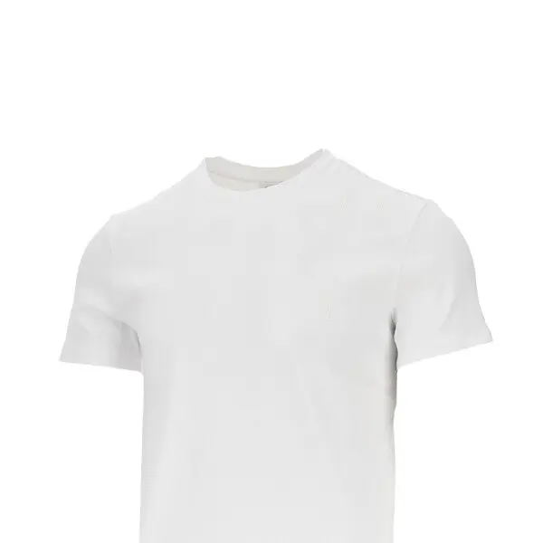 Saint Laurent Cotton T-hirt With Logo Embroidery - White