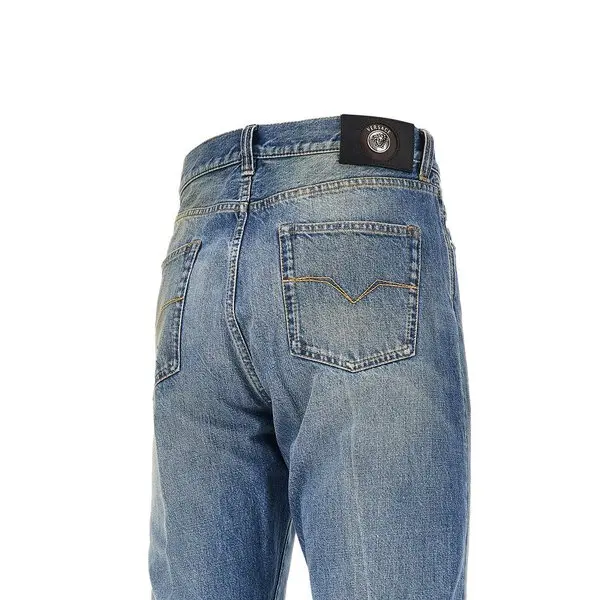 Versace Cotton Denim Jeans With Medusa Detail - Blue