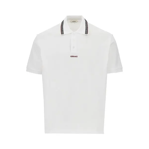 Versace Cotton Polo Hirt With Greca Motif