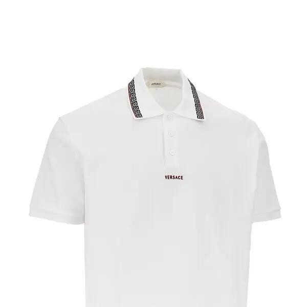 Versace Cotton Polo Hirt With Greca Motif