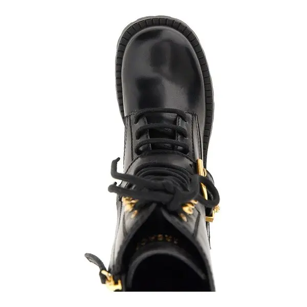 Versace Leather Mid-calf Boots With Medusa Detail