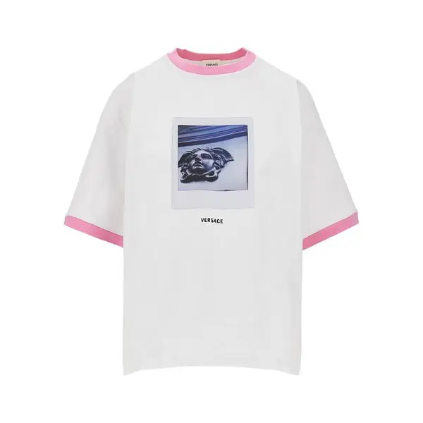 Versace Medusa Polaroid Print Cotton T-shirt