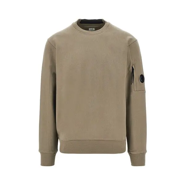 C.P. COMPANY Crewneck Cotton Weathirt With Nfc Len