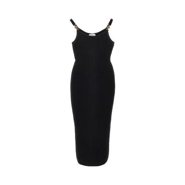 Versace Knitted Medusa Motif Midi Dress