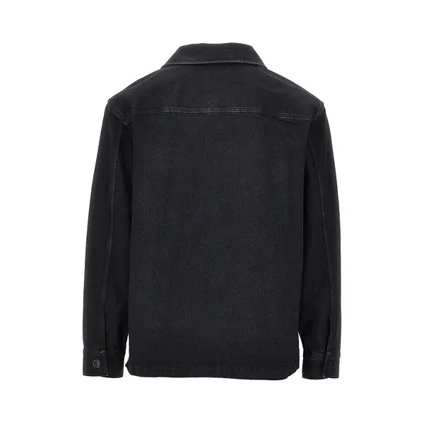 Saint Laurent Denim Overhirt With Caandre Embroidery - Black