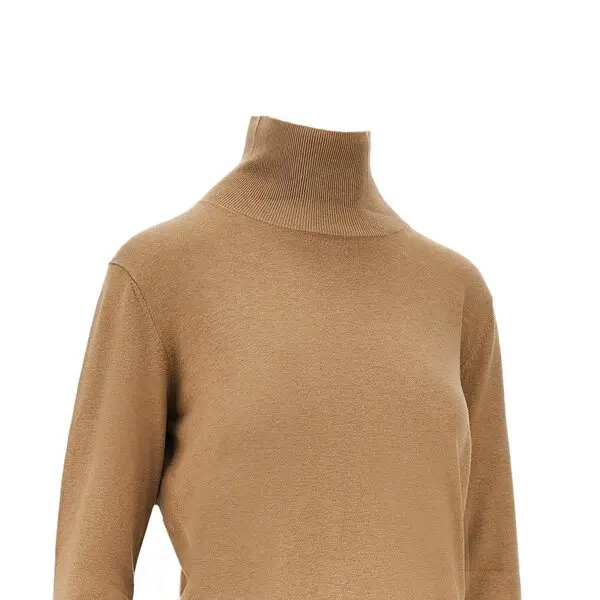 Max Mara Silk And Wool-blend Knitted Turtleneck - Beige