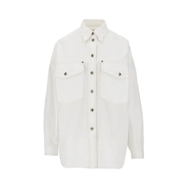 Versace Cotton Poplin Shirt With Medusa Buttons