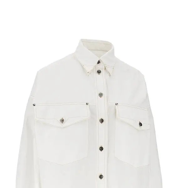 Versace Cotton Poplin Shirt With Medusa Buttons
