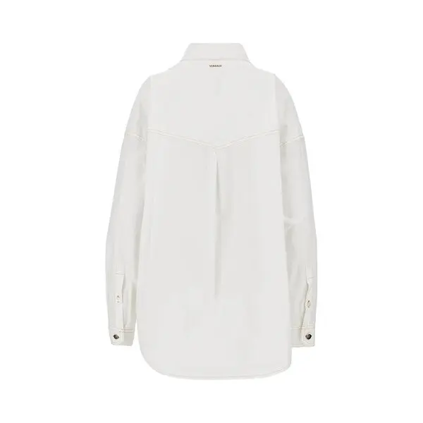 Versace Cotton Poplin Shirt With Medusa Buttons